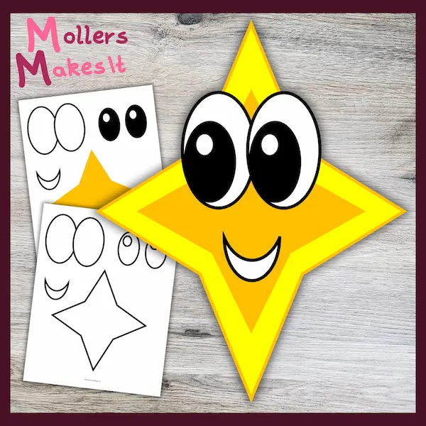 Smiling Star Craft Template - Mollers Makes It